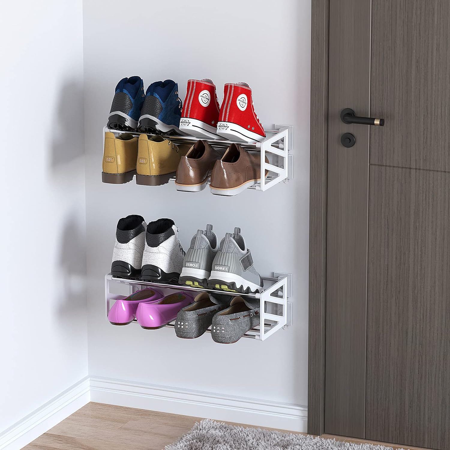 22 Brilliant Wall Shoe Shelves Ideas for Any Size Family - CozyCottageCute